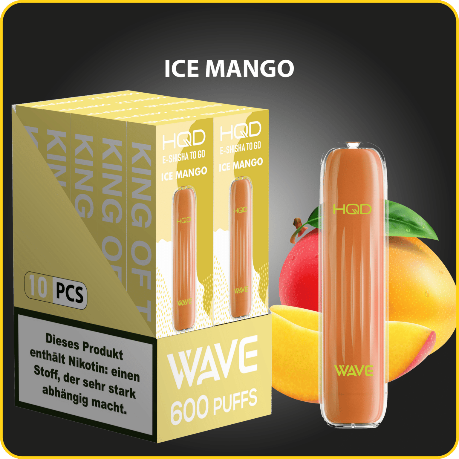 HQD WAVE 600 Züge Einweg Ice Mango - 23-7 Kiosk Donatus