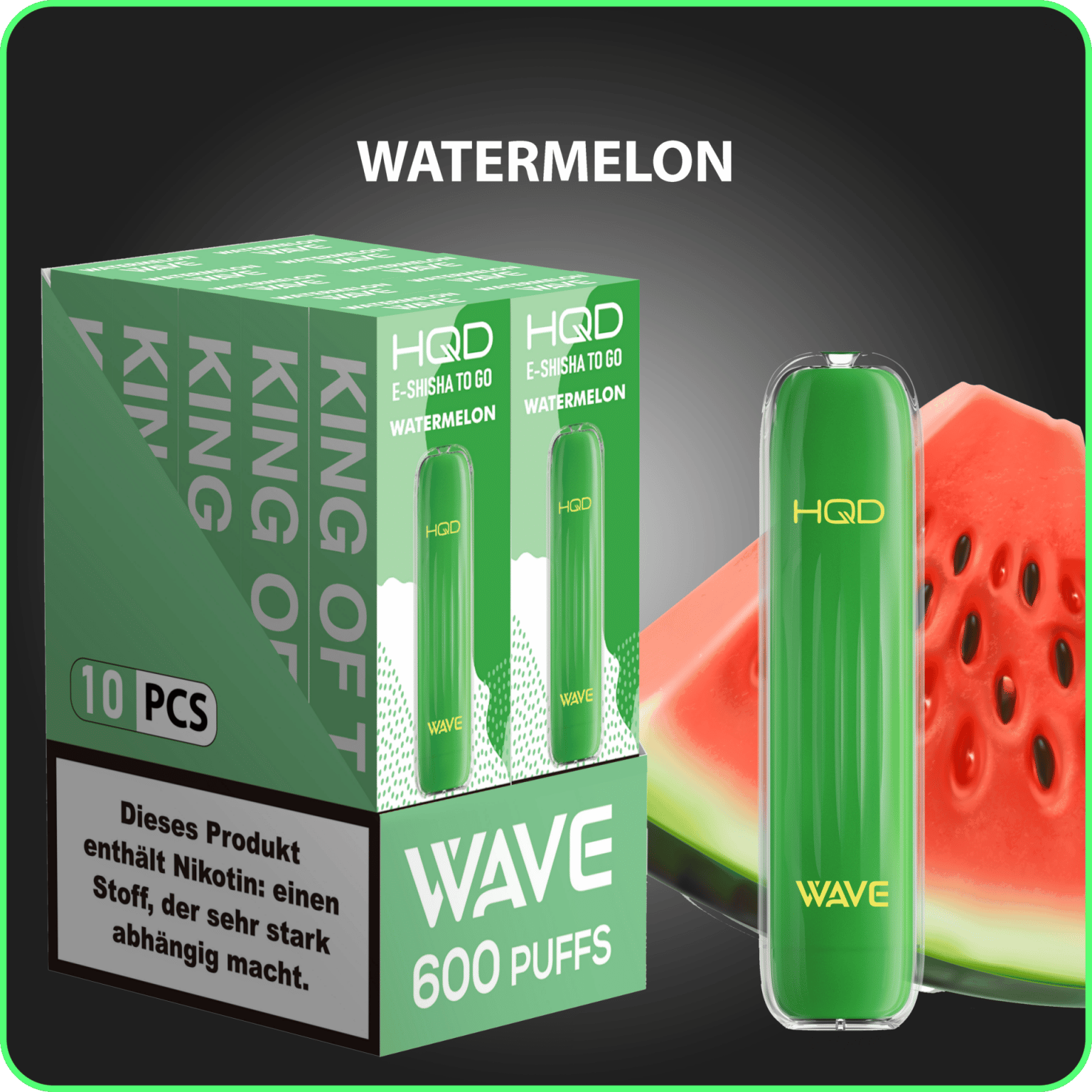 HQD Wave 600 Züge Watermelon - 23-7 Kiosk Donatus